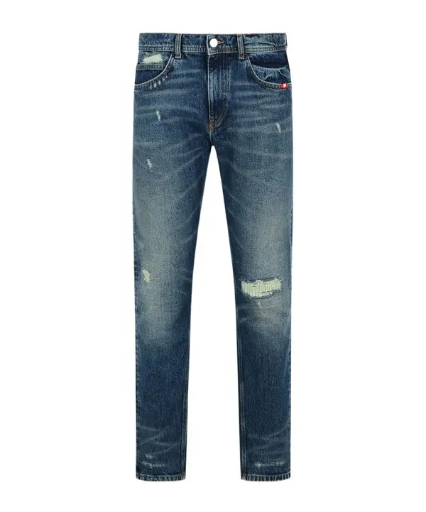 AMISH SUPPLIES Distressed Straight-leg Jeans - Blue