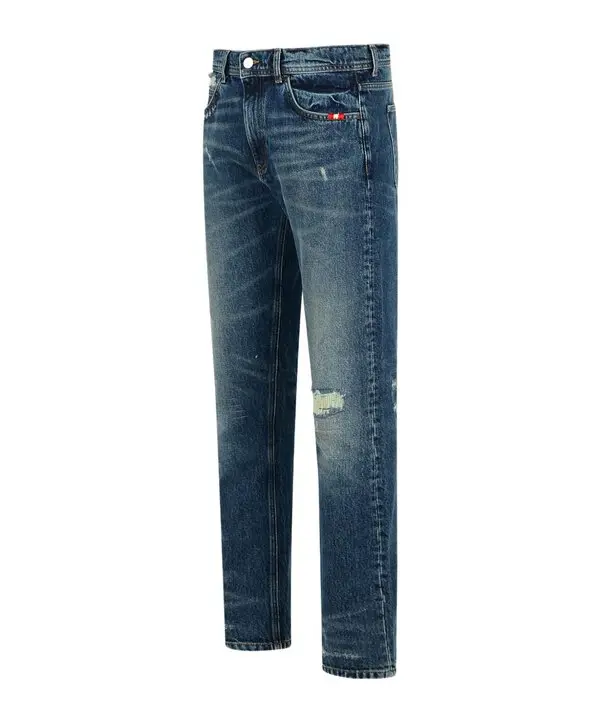 AMISH SUPPLIES Distressed Straight-leg Jeans - Blue