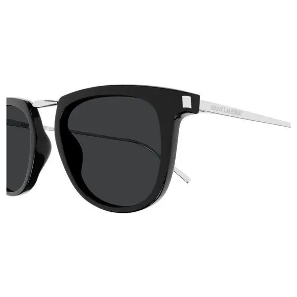 Saint Laurent Square Frame Sunglasses - Silver-black