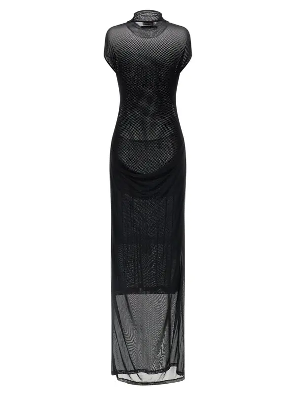 JEAN PAUL GAULTIER Flocked Mesh Maxi Dress