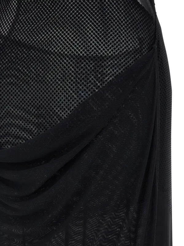 JEAN PAUL GAULTIER Flocked Mesh Maxi Dress