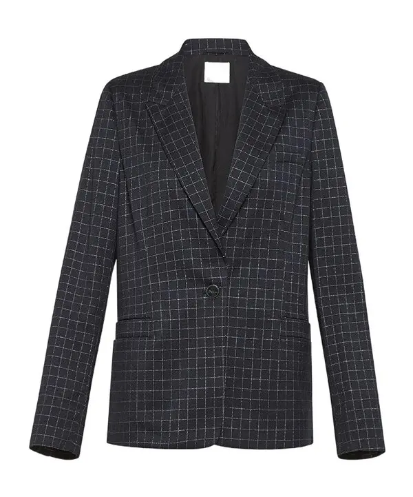 FORTE_FORTE Checked Boxy Jacket