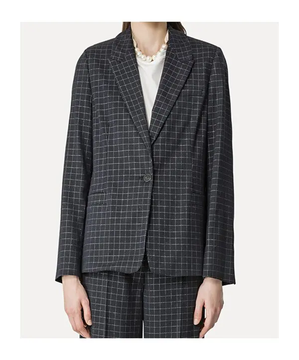 FORTE_FORTE Checked Boxy Jacket