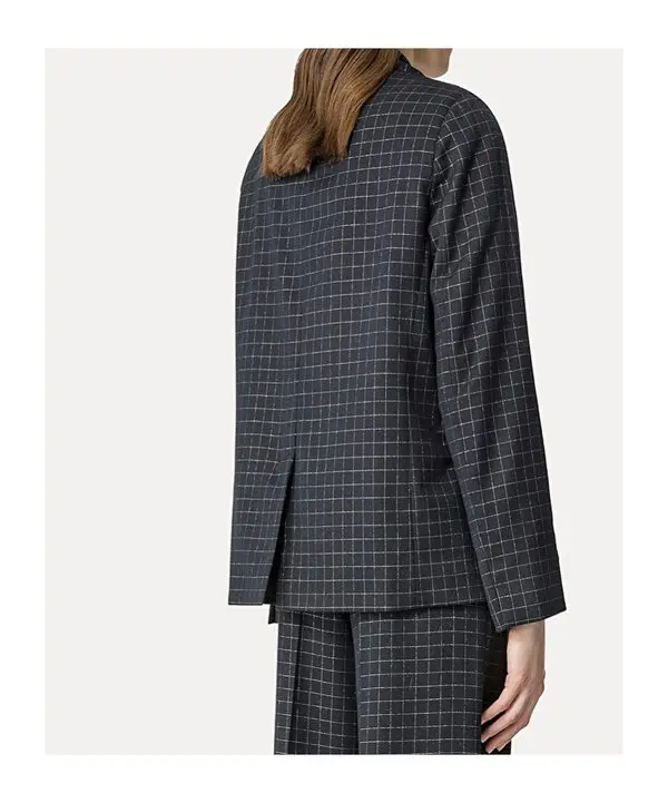 FORTE_FORTE Checked Boxy Jacket