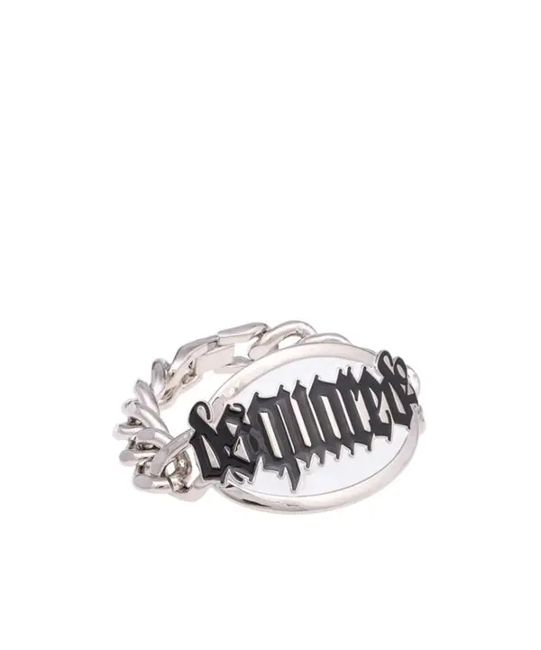 Dsquared2 Logo Plaque Charm Link Bracelet - White