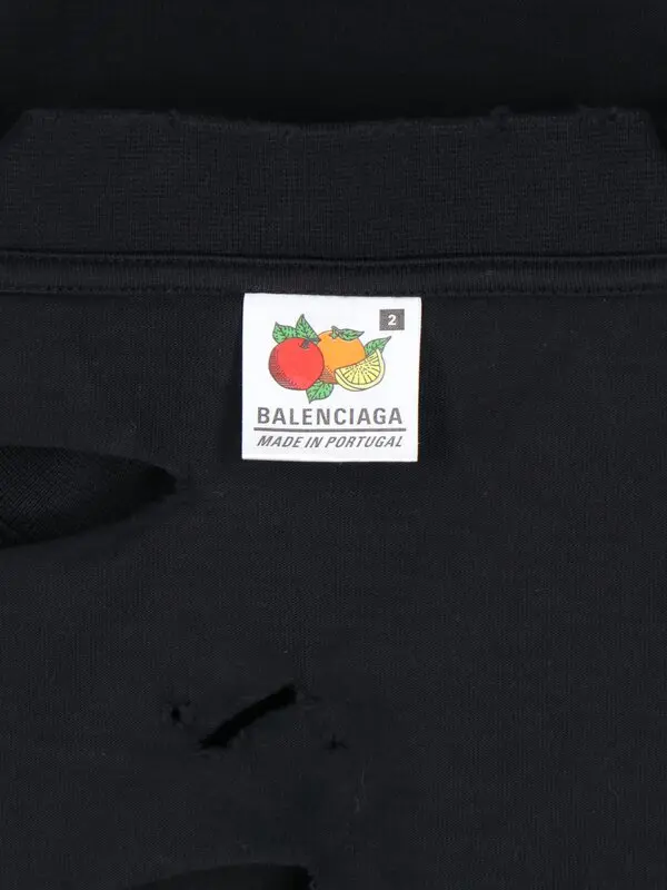 Balenciaga Logo Printed Distressed T-shirt