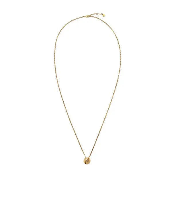 Fendi Gold Sphere Necklace With Crystal - Golden