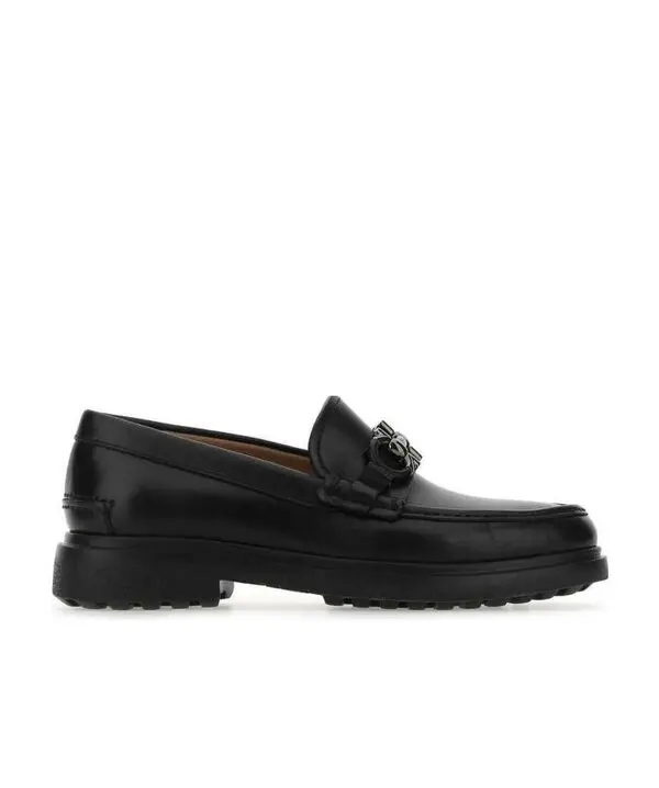 FERRAGAMO Gancini Mocassins - Black