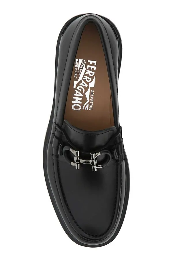 FERRAGAMO Gancini Mocassins - Black