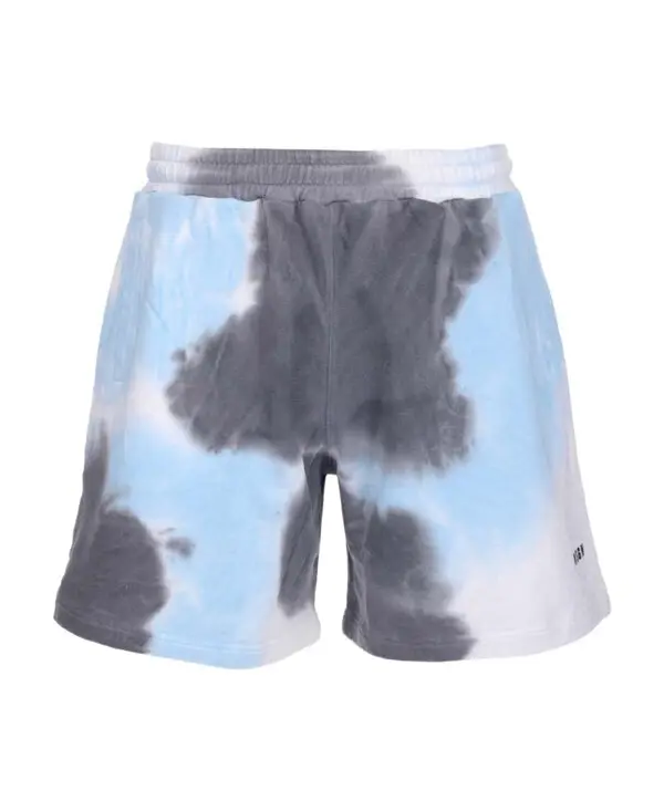 MSGM Tie-dye Elastic Waist Shorts - Gray