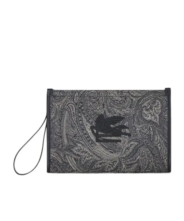 Etro Paisley Jacquard Pouch - Black