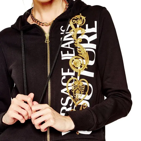 Versace Logo Graphic Zip-up Hoodie