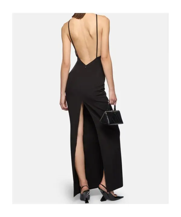 Attico Feather-trim Long Dress