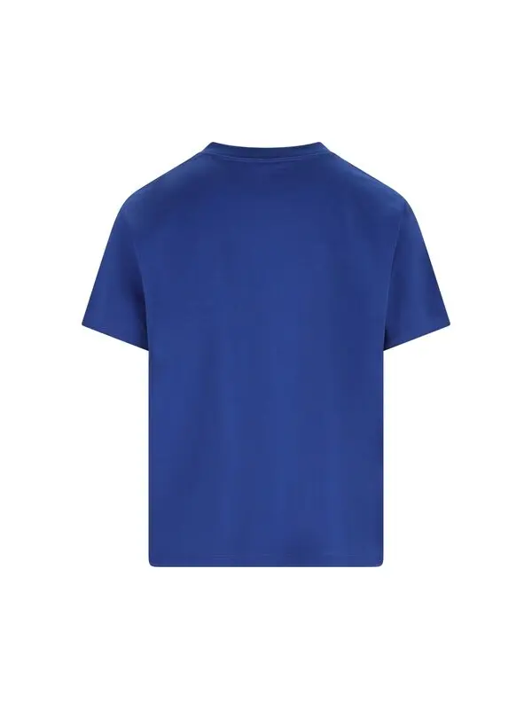 Celine Triomphe Loose T-shirt In Cotton Jersey - Blue