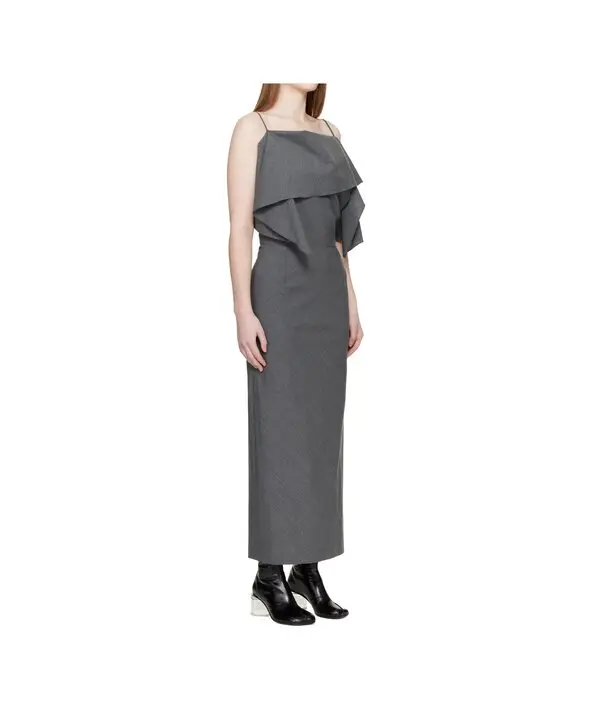 MAISON MARGIELA Asymmetrical Ruffled Maxi Dress
