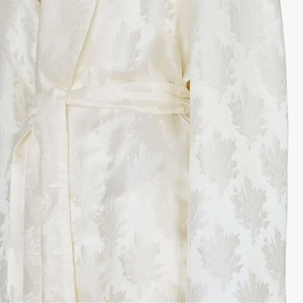 Fendi Floral Motif Silk Jacquard Wrap Jacket