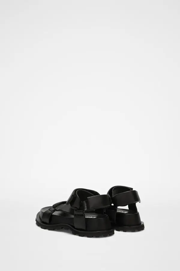 JIL SANDER Flatform Sandals With Velcro Ankle Strap