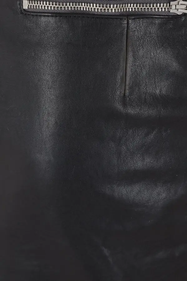 Prada Leather Belted Midi Skirt