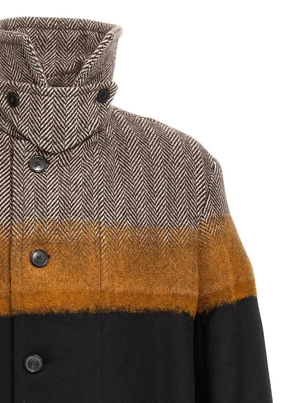 Dries Van Noten Long-sleeved High Collar Coat