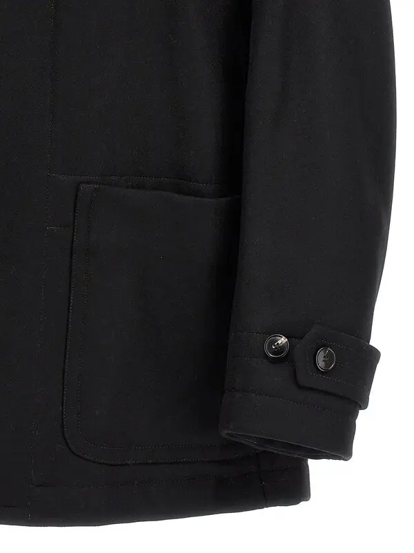 Dries Van Noten Long-sleeved High Collar Coat