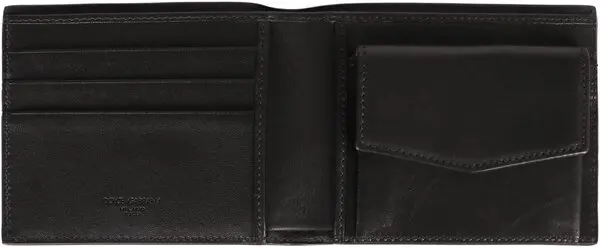 Dolce & Gabbana Dolce Gabbana Logo Plaque Bi-fold Wallet - Black