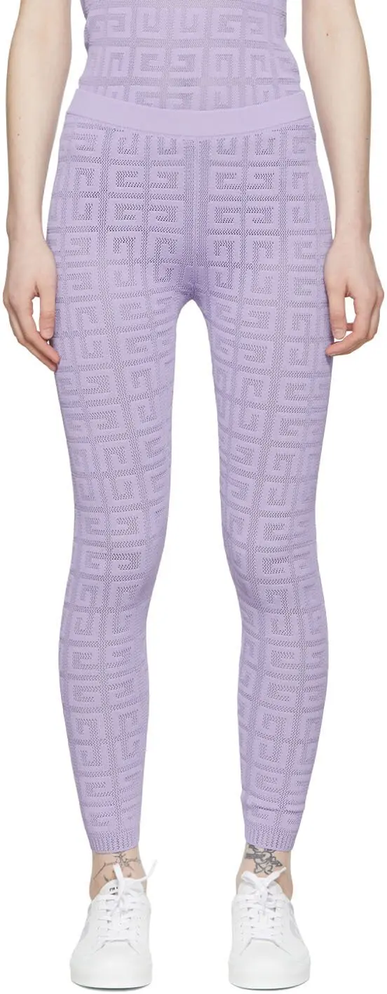 Givenchy 4g Jacquard Leggings - Lavender