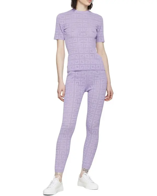 Givenchy 4g Jacquard Leggings - Lavender
