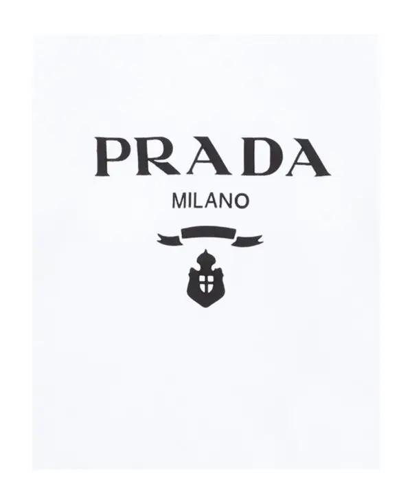 Prada Logo Print Cotton Sweatshirt