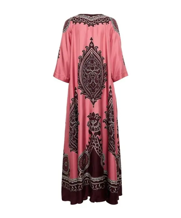 La DoubleJ Embroidered V-neck Maxi Dress