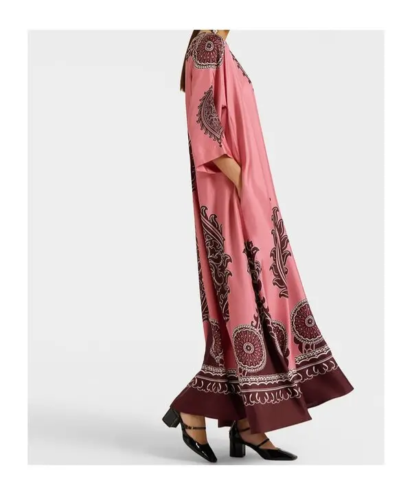 La DoubleJ Embroidered V-neck Maxi Dress