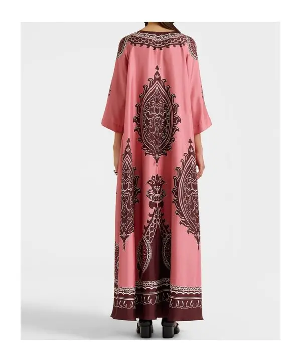 La DoubleJ Embroidered V-neck Maxi Dress