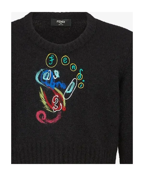 Fendi Noel Fielding Abstract Intarsia Knit Jumper