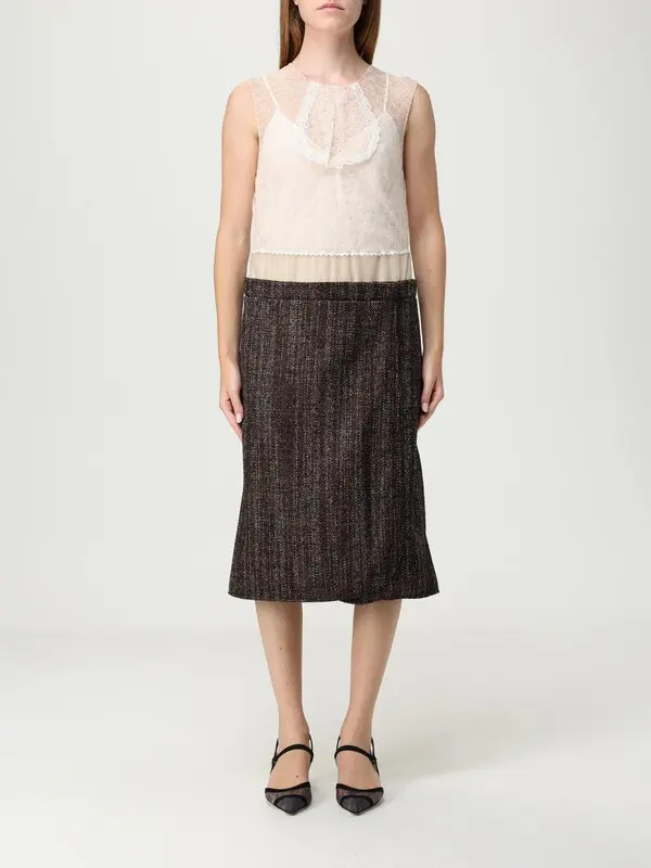Fendi Trompe-l'oeil Effect Panelled Midi Dress