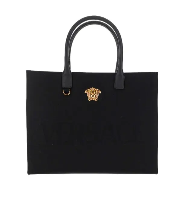 Versace Medusa Head Detailed Tote Bag - Black
