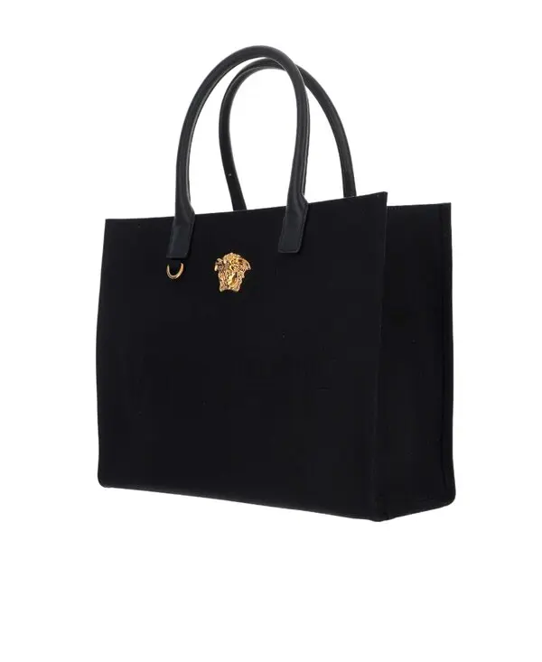 Versace Medusa Head Detailed Tote Bag - Black