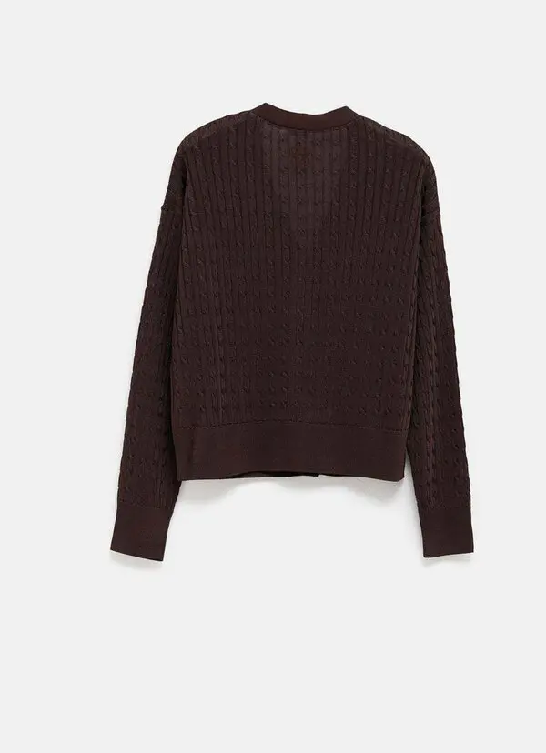 Loewe Cable Knit Buttoned Cardigan - Black