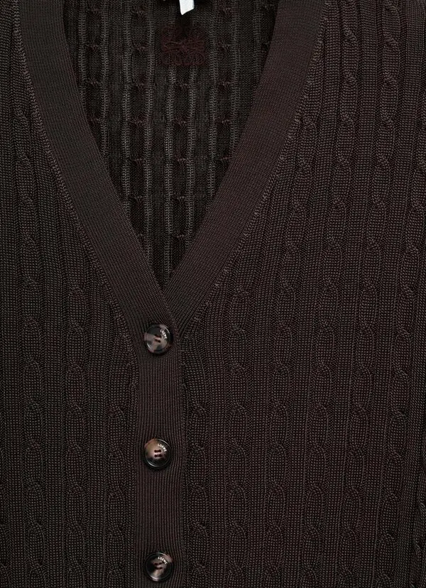 Loewe Cable Knit Buttoned Cardigan - Black