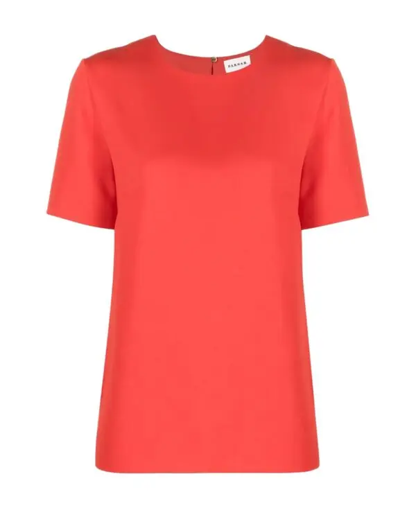 P.a.r.o.s.h Round Neck Short Sleeve T-shirt - Orange