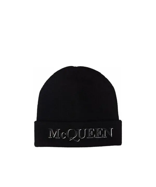 Alexander McQueen Embroidered Logo Beanie - Black