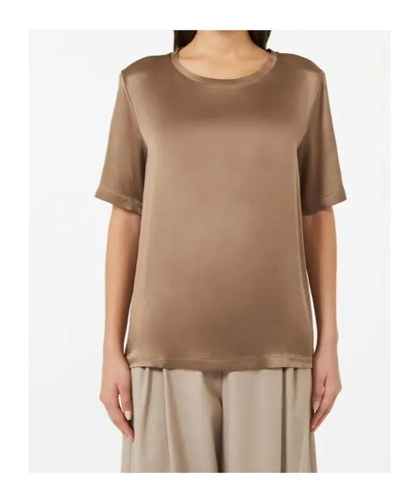 Max Mara Rebby Crewneck Satin Top