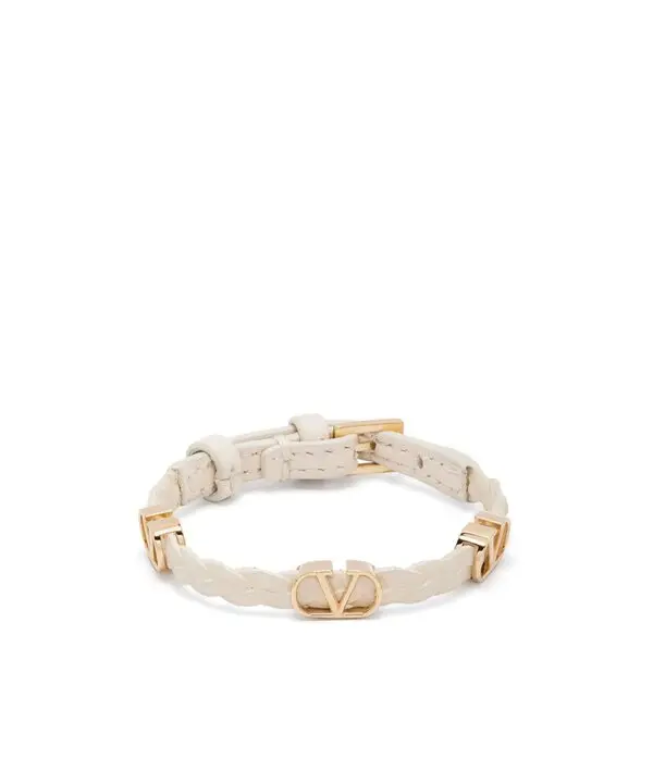 Valentino Garavani Vlogo Signature Braided Strap Bracelet - Beige