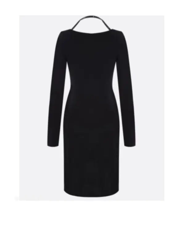 Off-White Halterneck Strap Asymmetrical Dress