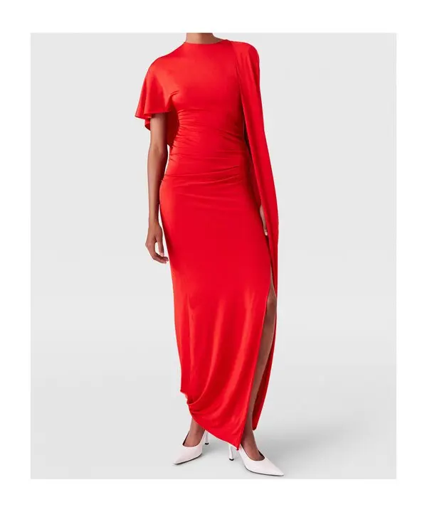 Stella McCartney Asymmetric Cape Maxi Dress