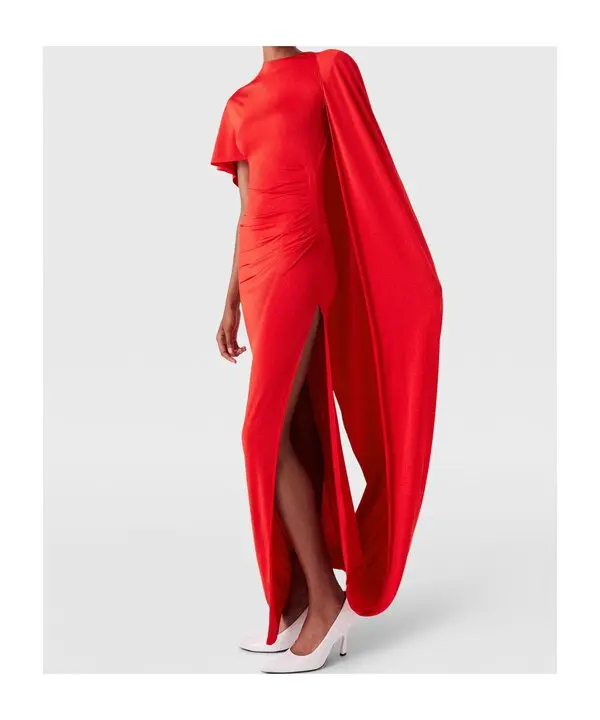 Stella McCartney Asymmetric Cape Maxi Dress