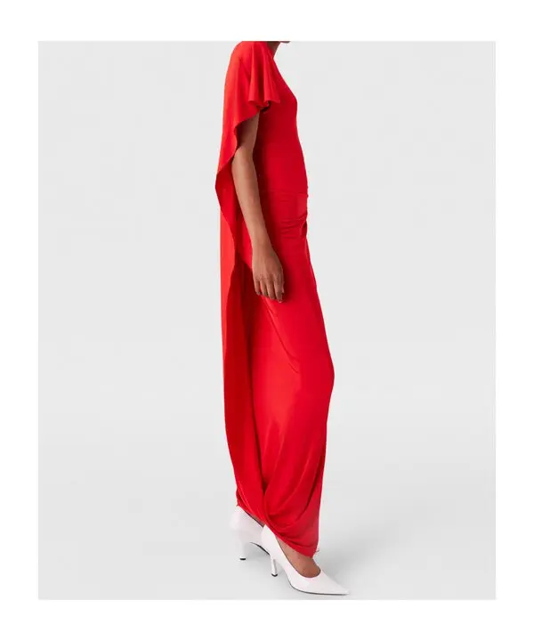 Stella McCartney Asymmetric Cape Maxi Dress