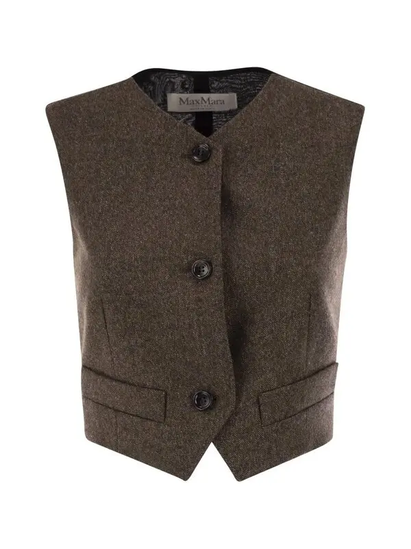Max Mara Bikini Button-up Gilet - Brown