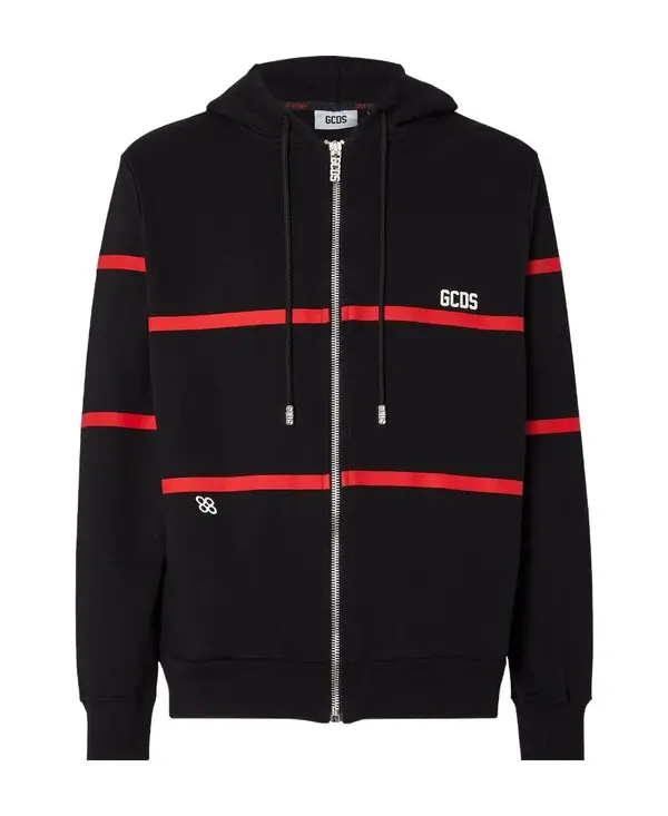 Gcds Low Logo Band Zip-up Hoodie