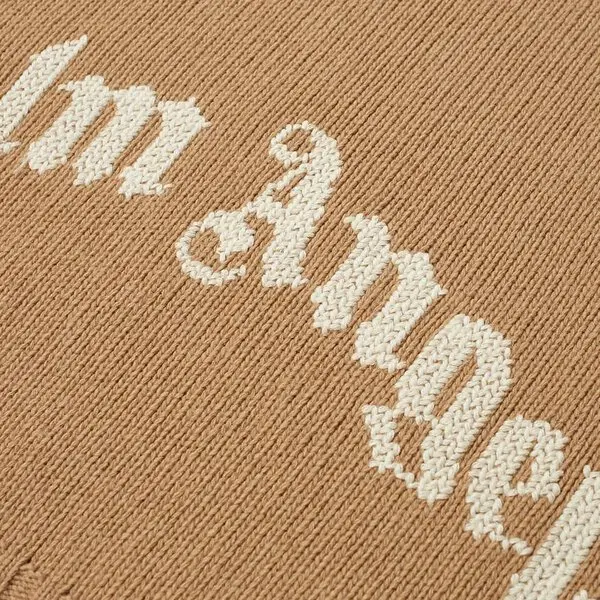 Palm Angels Logo Intarsia Knitted Jumper - Nude