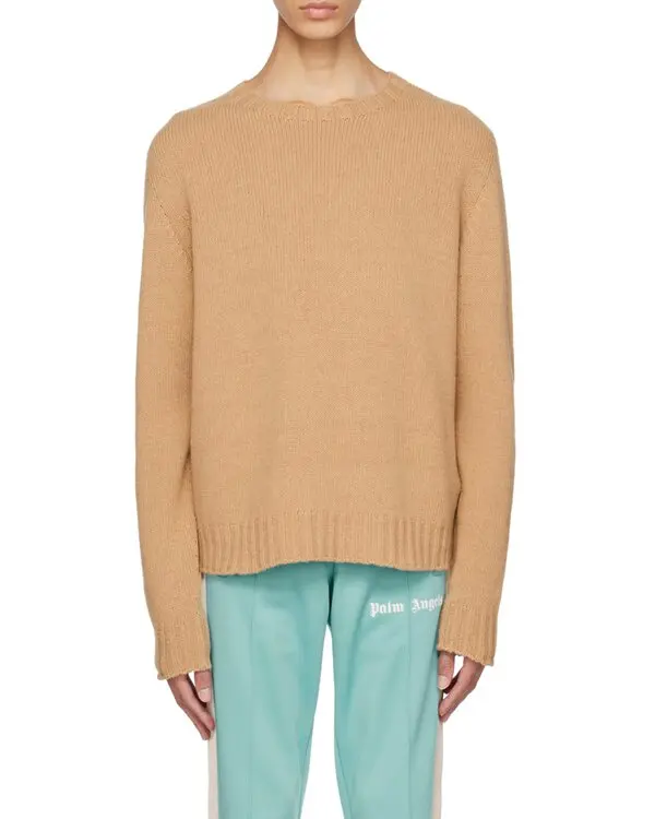 Palm Angels Logo Intarsia Knitted Jumper - Nude