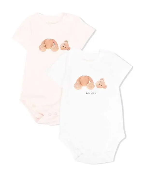 Palm Angels Teddy Bear Print Bodysuit Set Of 2